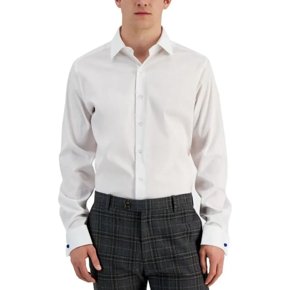 Alfani | Shirts | Alfani Mens Solid Slim Fit Button Down Dress Shirt ...